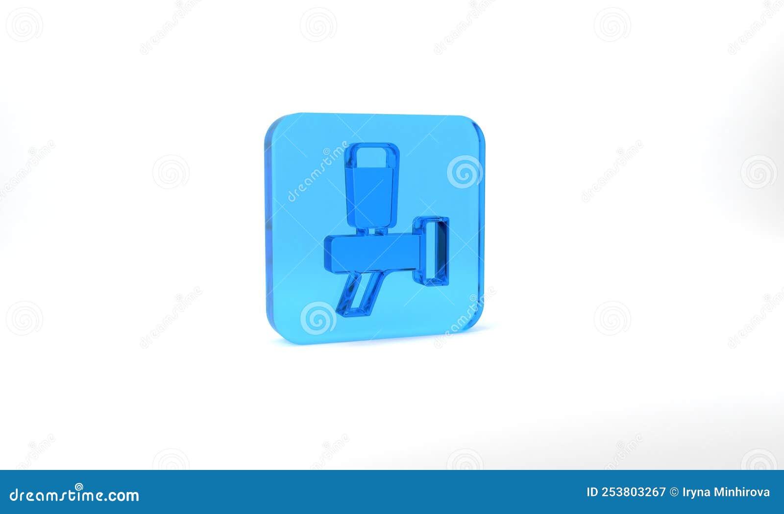 Blue Beer Tap Icon Isolated on Grey Background. Glass Square Button ...