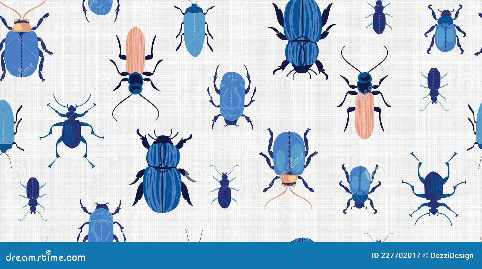 Blue Beetle Seamless Vector Pattern Stock Vector - Illustration of ...