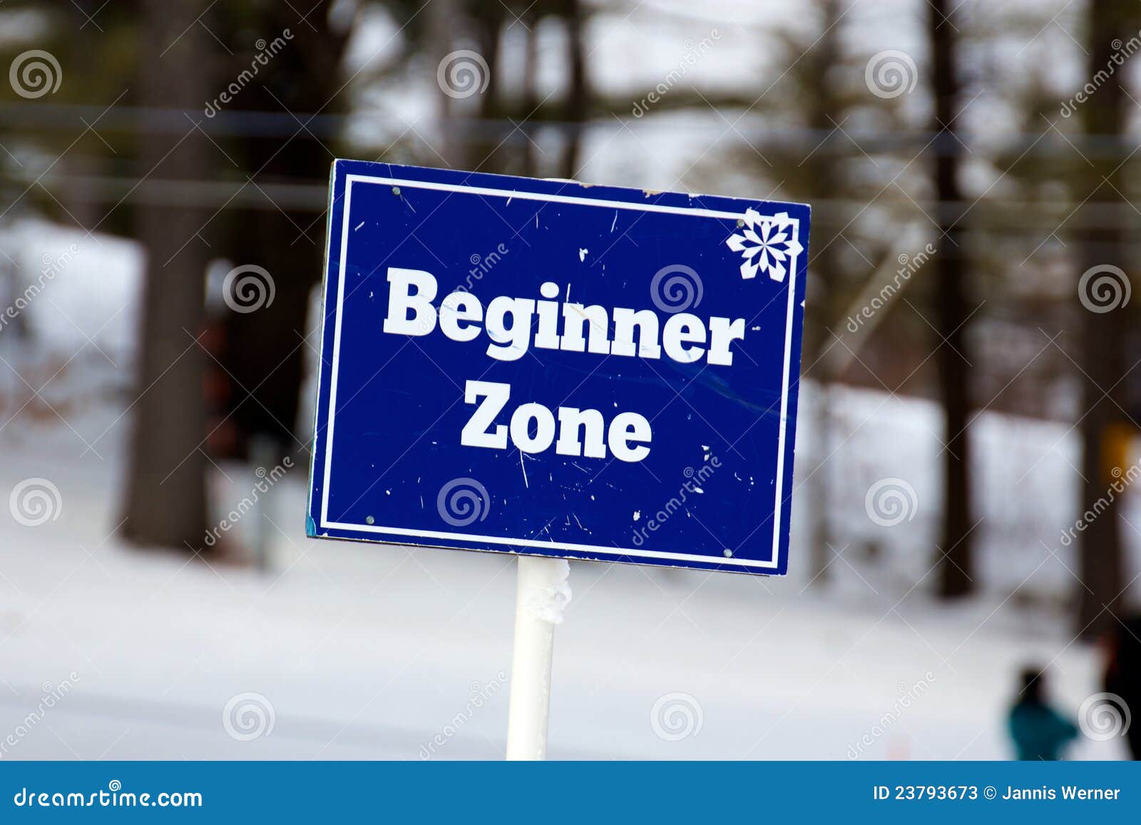 Blue Beginner Zone Sign on the Ski Slopes Stock Image - Image of winter ...