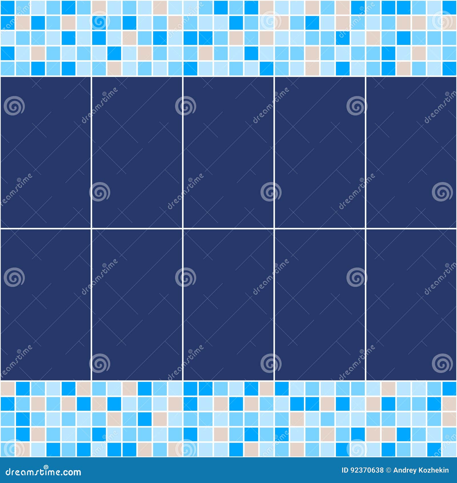 Blue and Beige Ceramic Tile Mosaic in Swimming Pool. Stock Vector ...