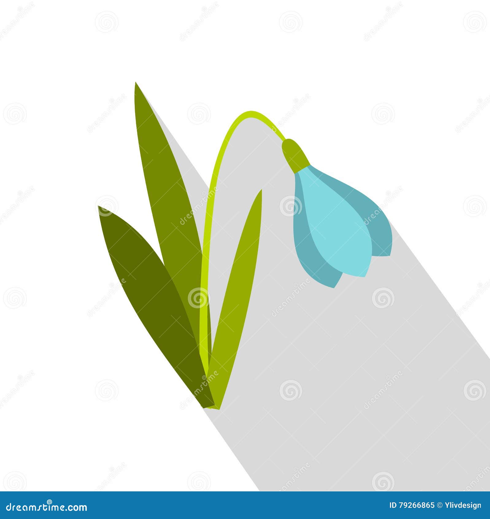 Blue Bell Flower Icon, Flat Style Stock Vector - Illustration of growth ...