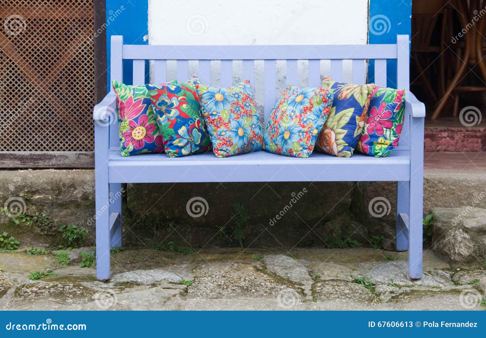Blue bench stock image. Image of seat, paraty, light - 67606613