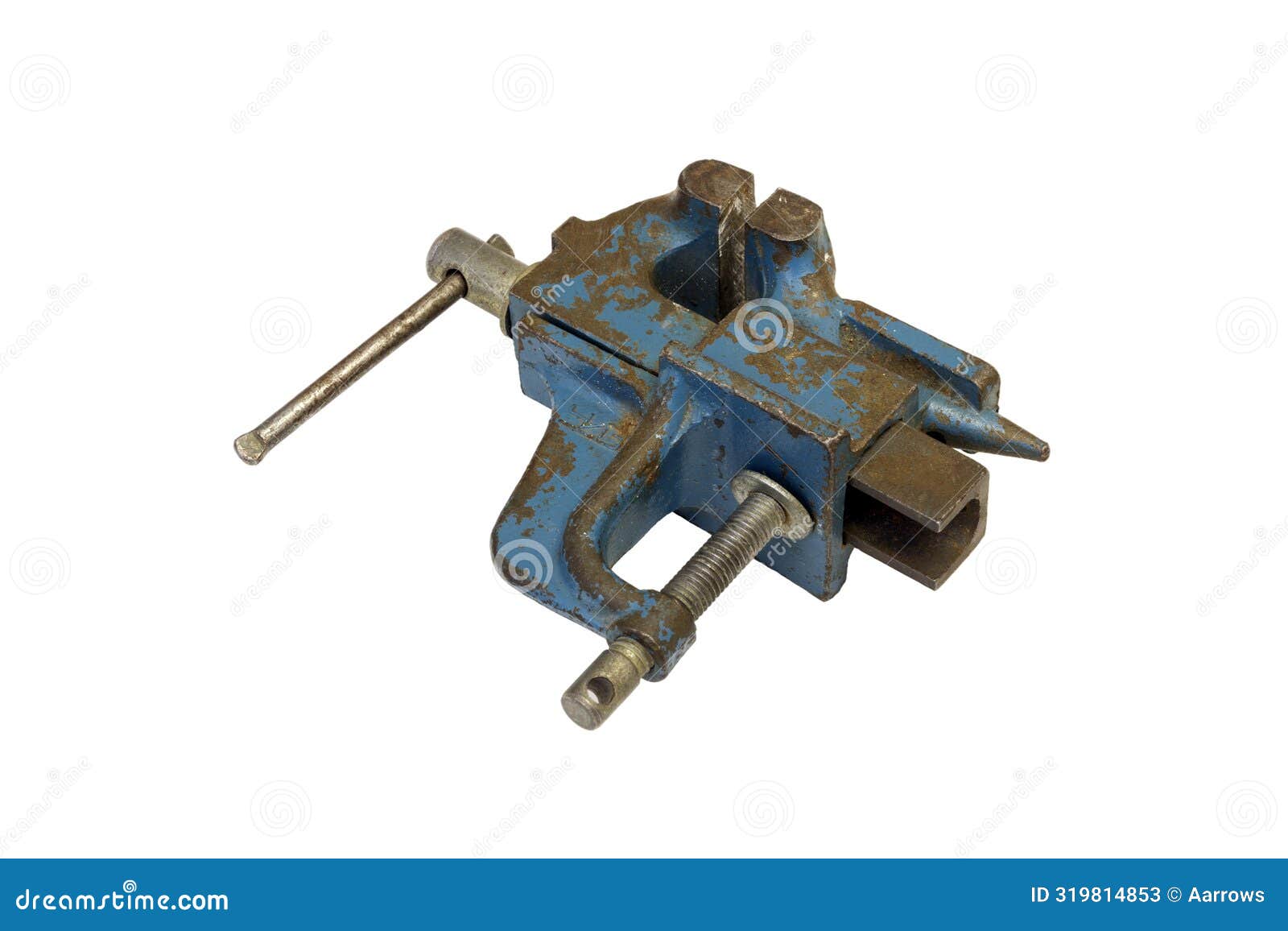Blue Bench Vise Tool Isolated on a White Background Stock Image - Image ...