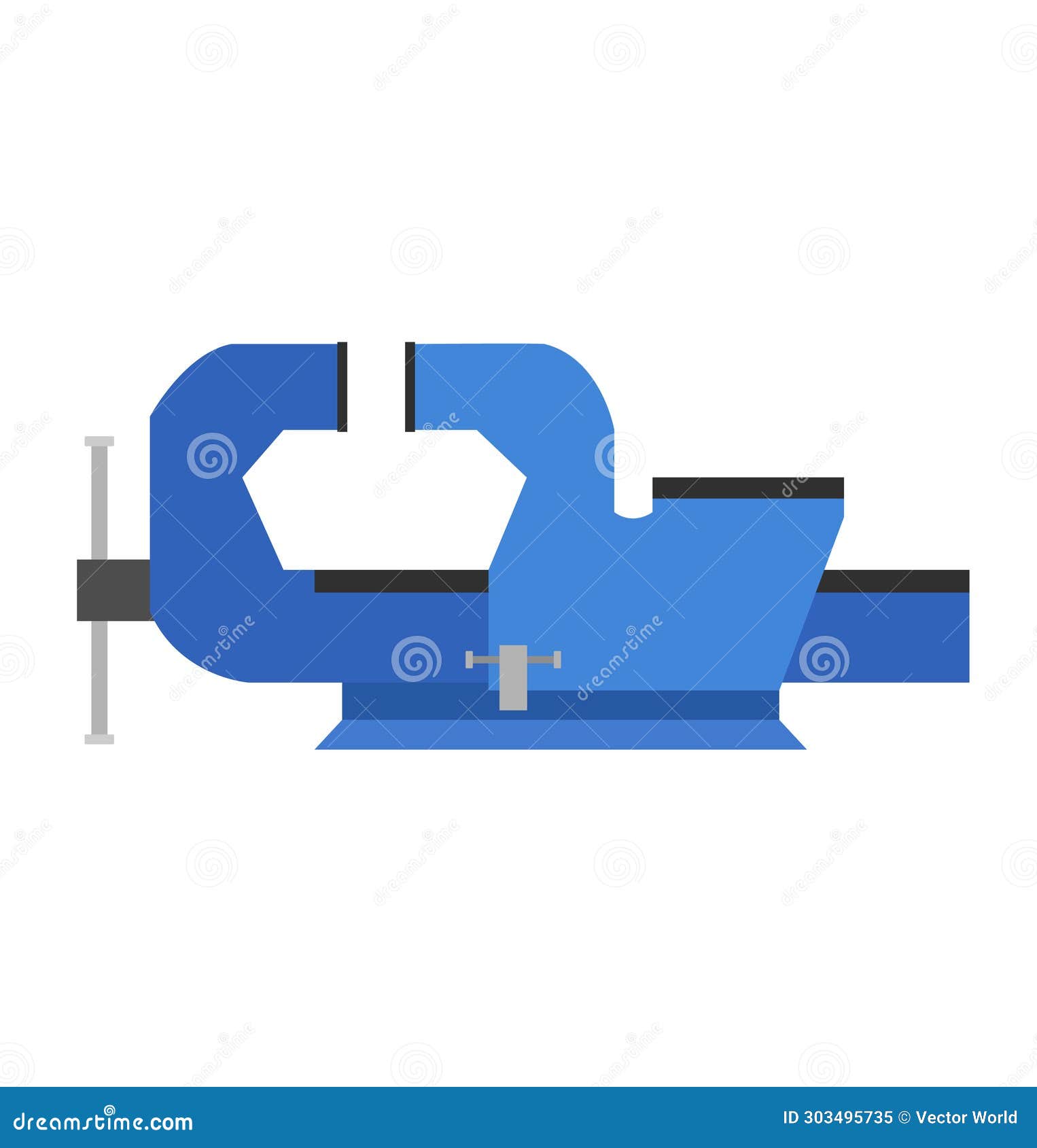 Blue Bench Vise Tool Isolated on White. Mechanic S or Carpenter S ...