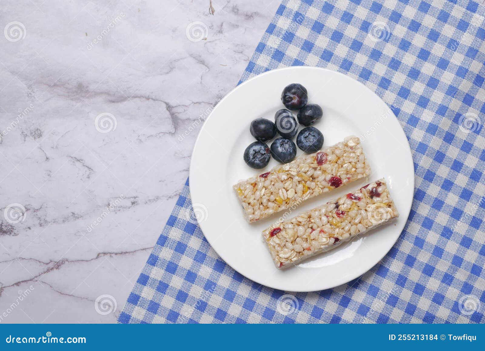 Blue Berry Oat Protein Bars on Table Stock Photo - Image of dieting ...