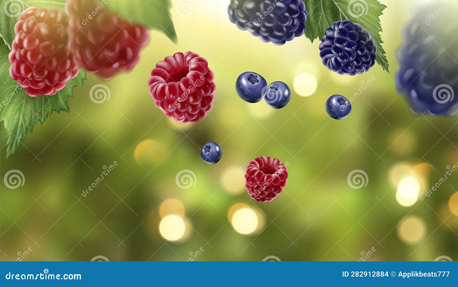 Blue Berry and Raspberry Elements Stock Vector - Illustration of ...