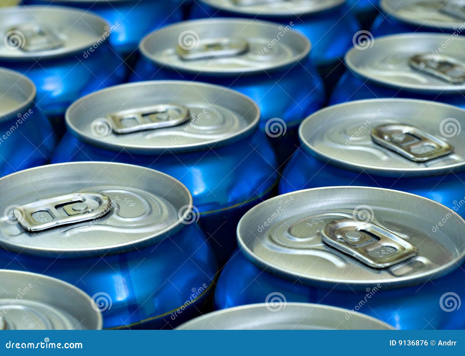 Blue beverage cans stock photo. Image of brewed, full - 9136876