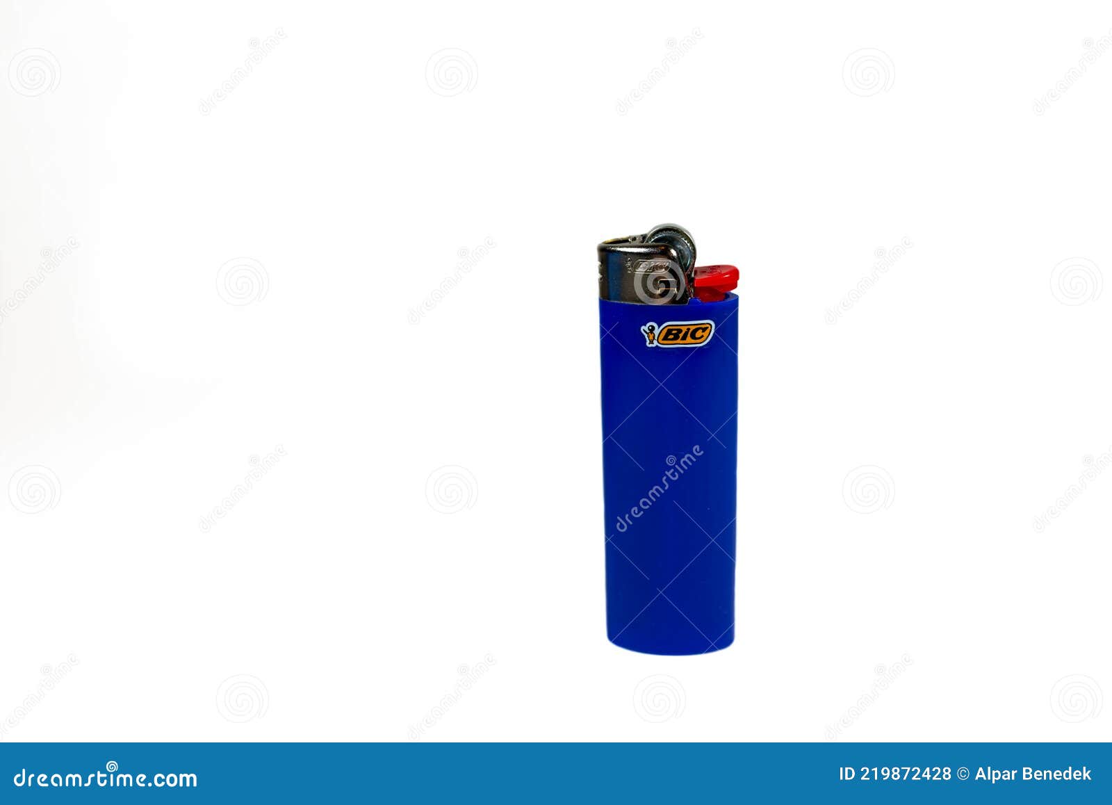 Blue Bic Cigarette Lighter Isolated on White Background. Editorial ...