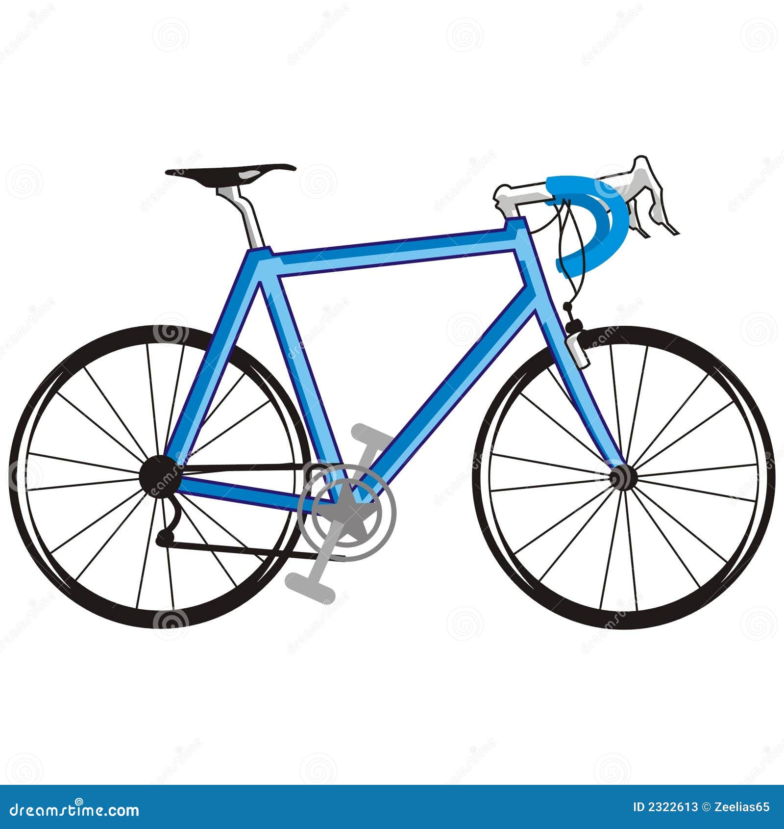 Blue bicycle stock vector. Illustration of race, elements - 2322613