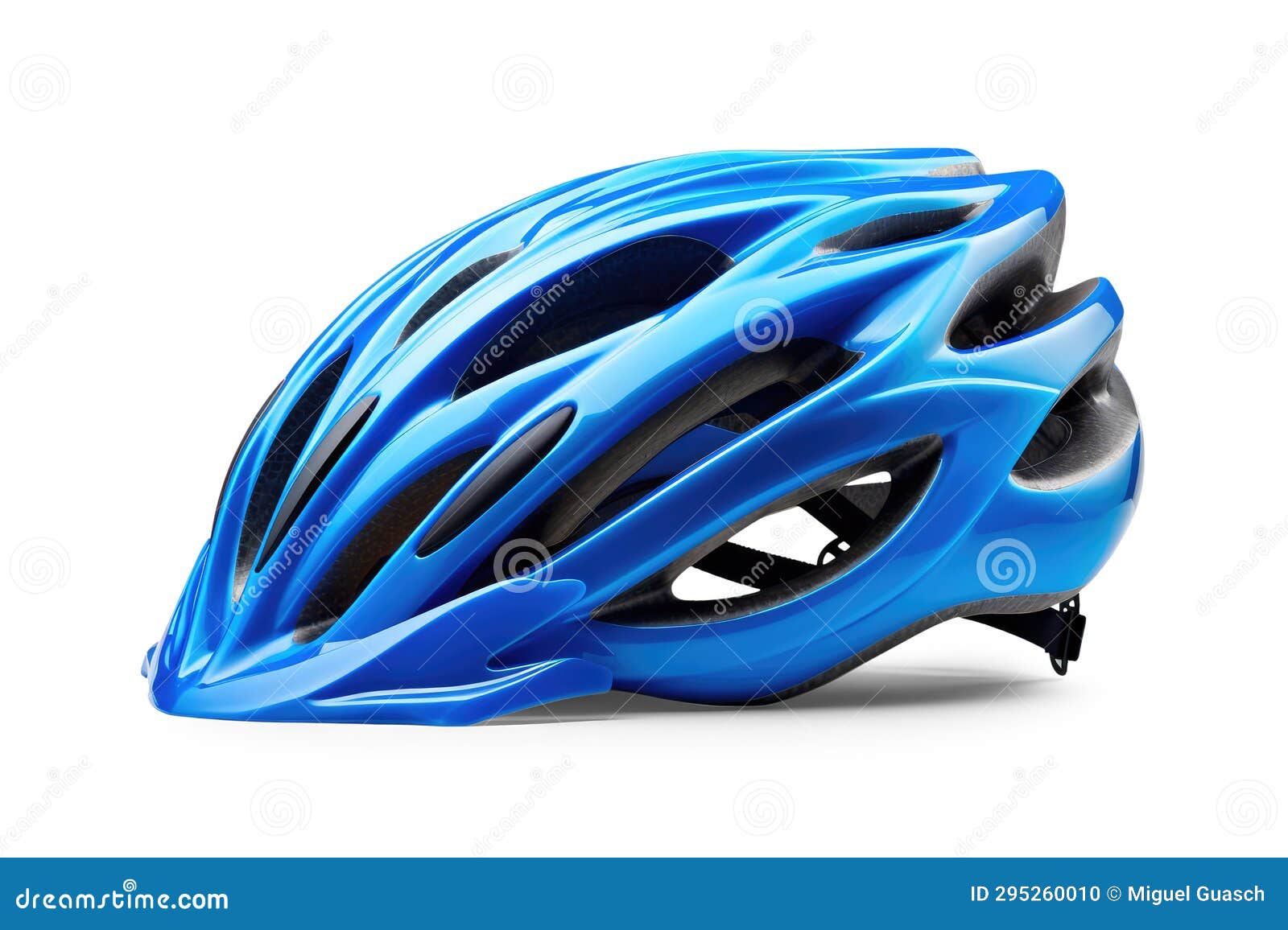 Blue Bicycle Helmet Isolated from White Background Stock Illustration ...