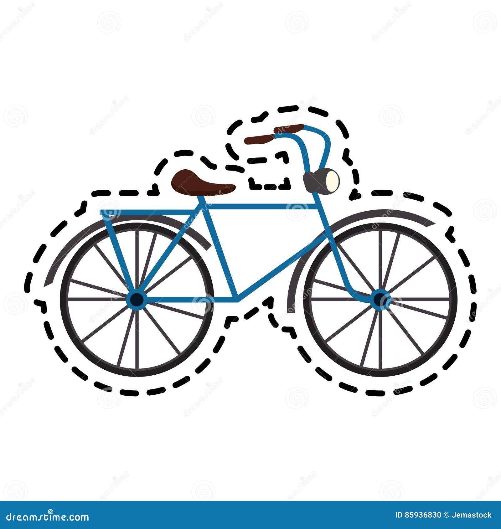 Blue bicycle icon stock vector. Illustration of sport - 85936830