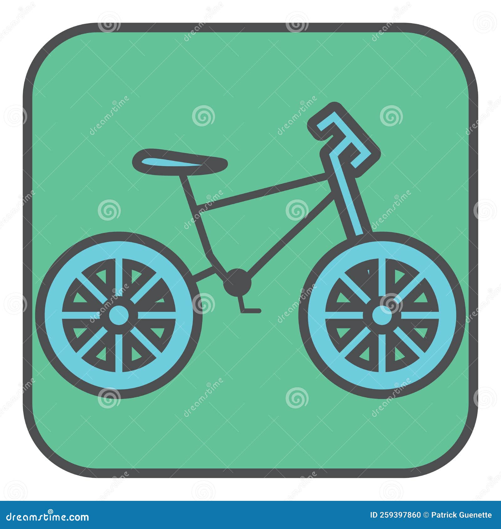 Blue bicycle, icon stock vector. Illustration of bike - 259397860