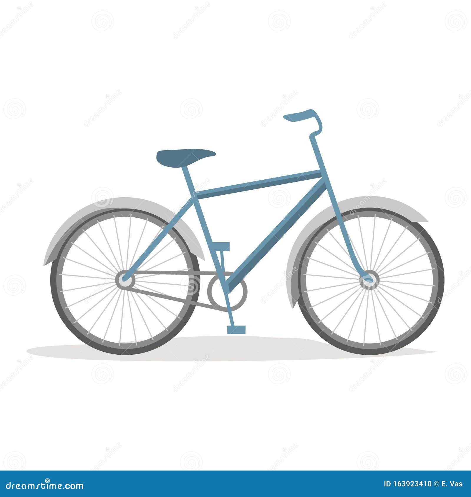 Blue Bicycle Isolated on White Background Stock Vector - Illustration ...