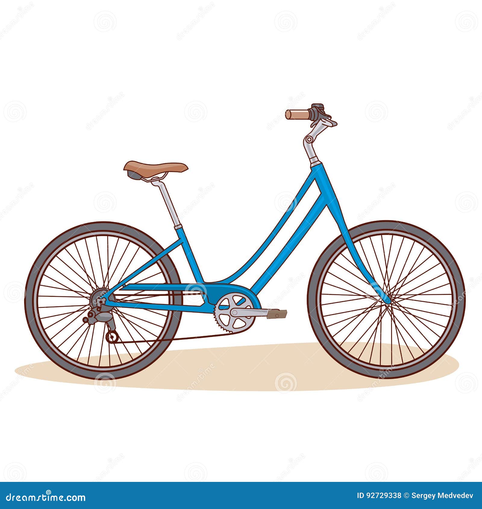 Blue Bicycle Isolated On A White Background Stock Illustration ...