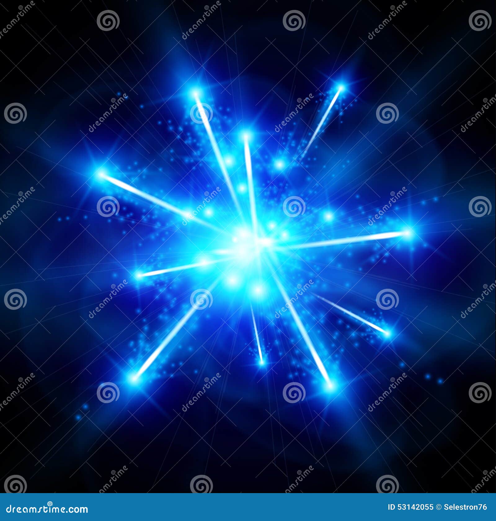 Blue Big Bang stock vector. Illustration of fantasy, eps10 - 53142055