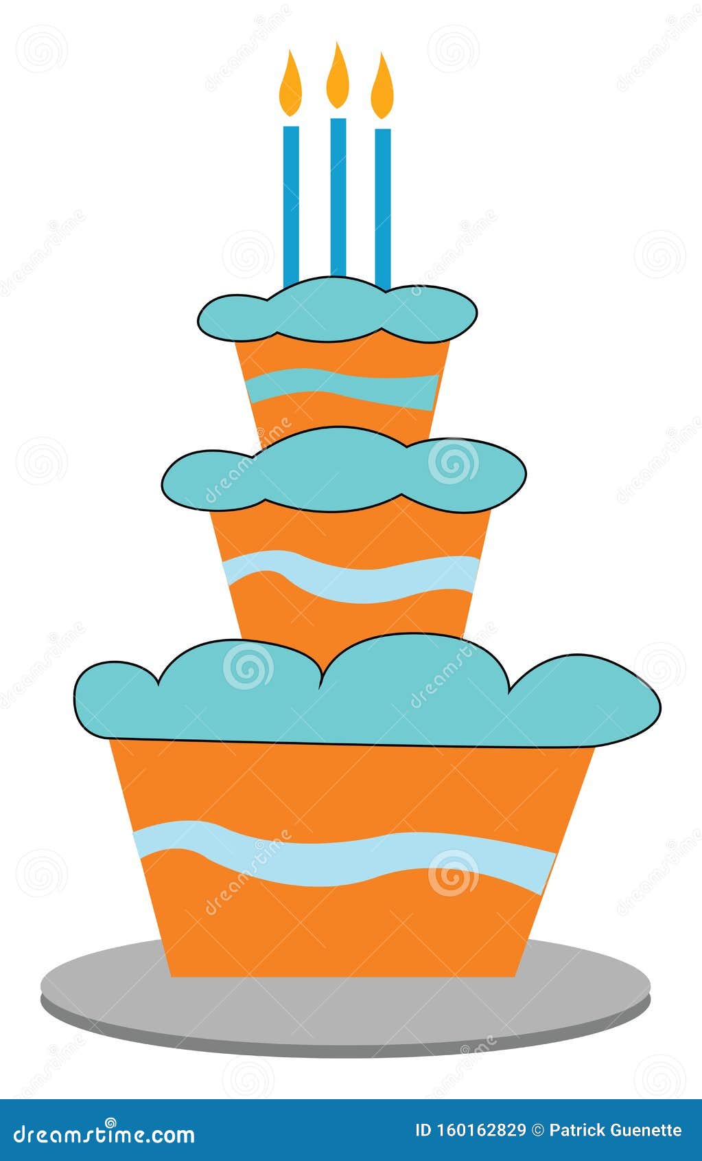 A Blue Big Cake, Vector or Color Illustration Stock Vector ...
