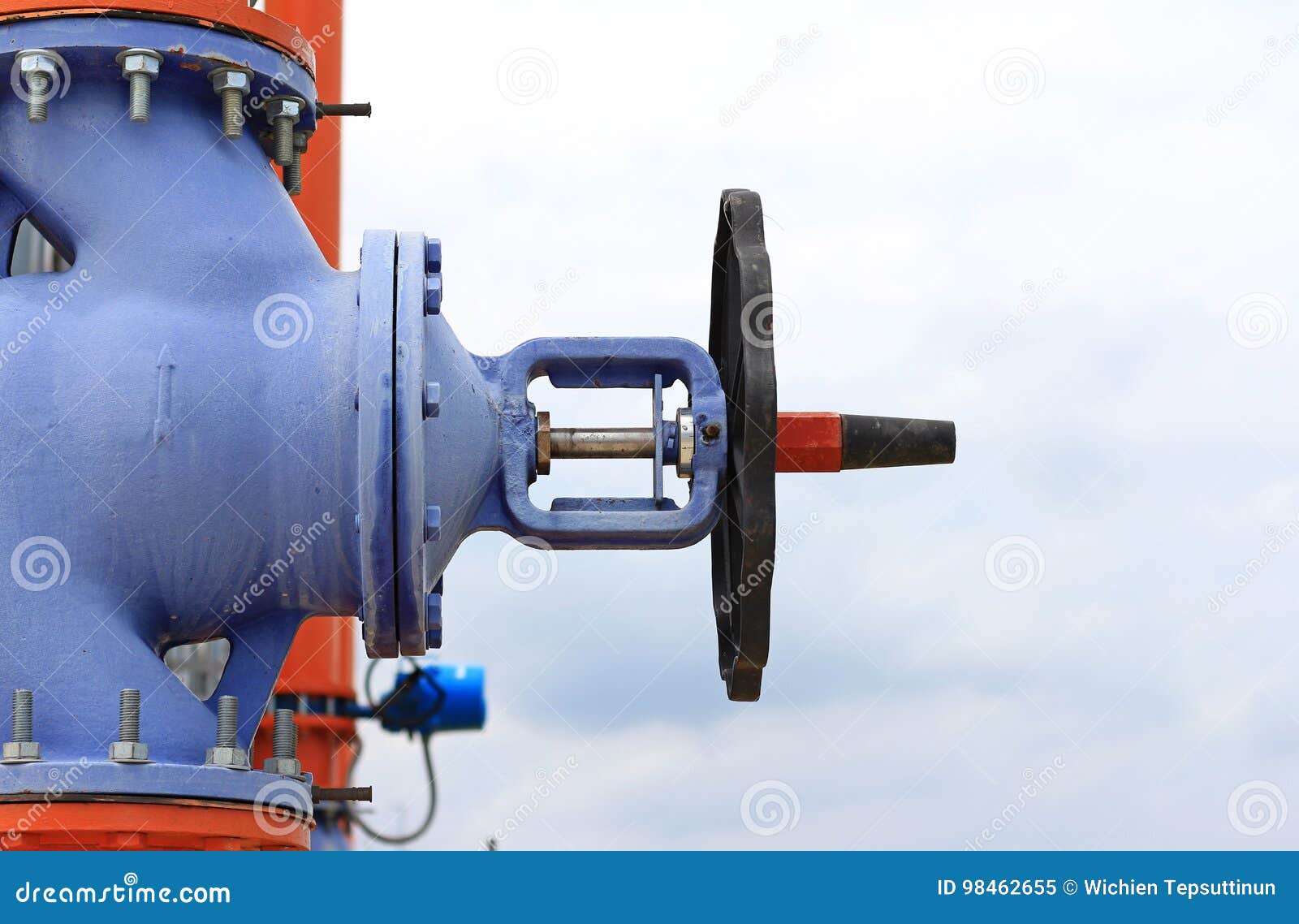 Blue Big Valve stock image. Image of water, objects, check - 98462655