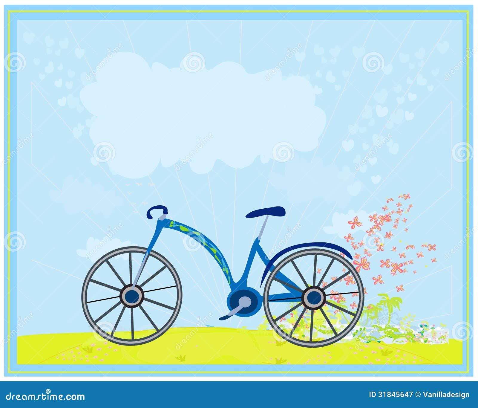 Blue Bike on an Abstract Background Stock Vector - Illustration of ...