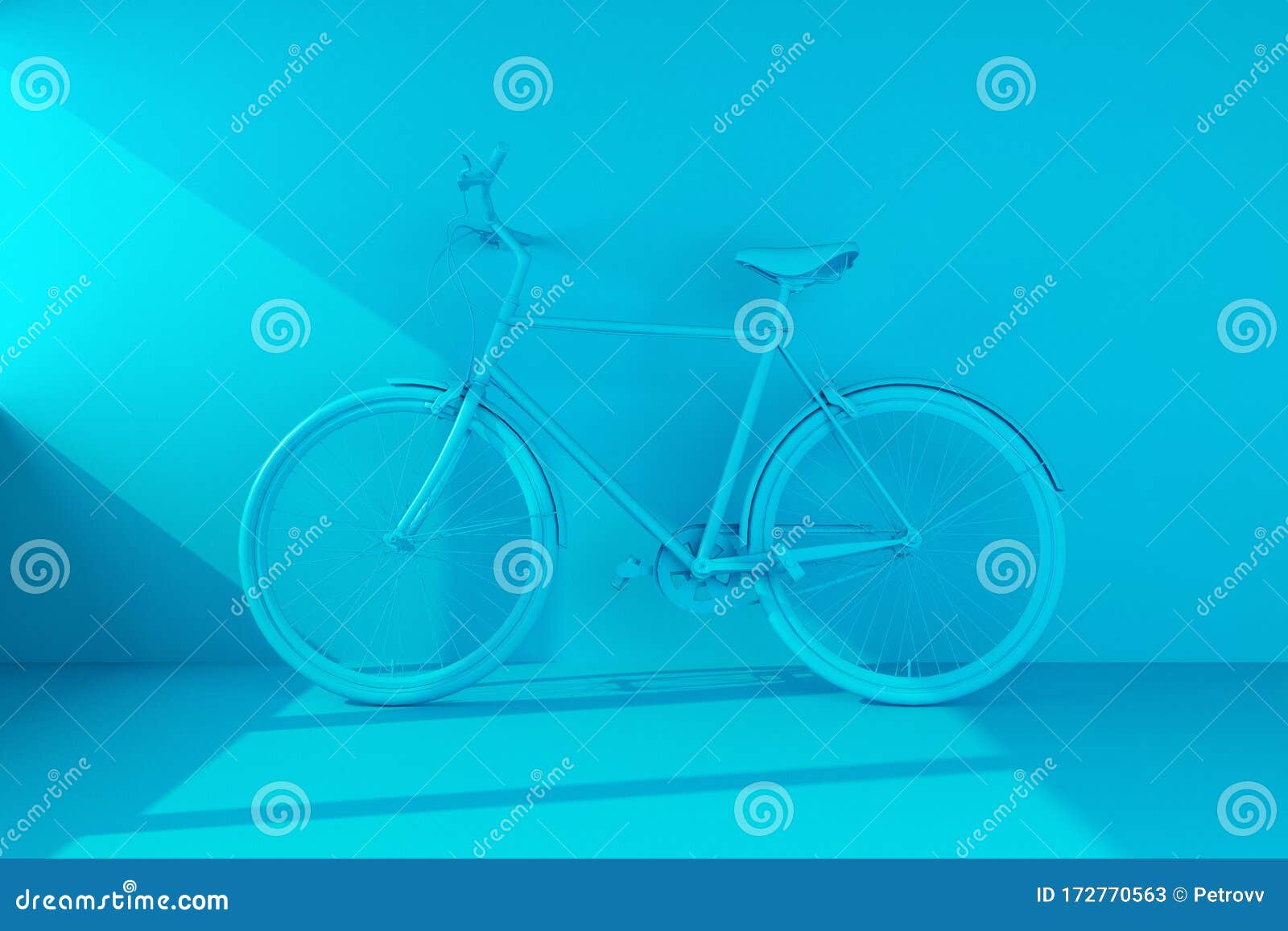 Blue Bike on a Blue Background Stock Illustration - Illustration of ...
