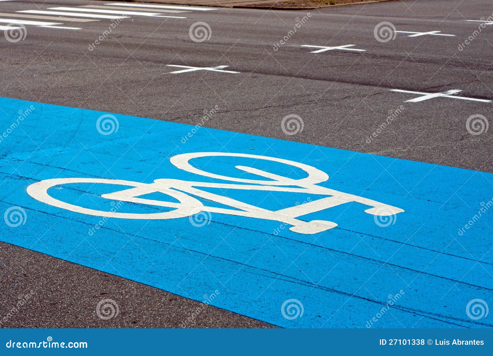 Blue bike lane stock photo. Image of land, bicycle, scene - 27101338