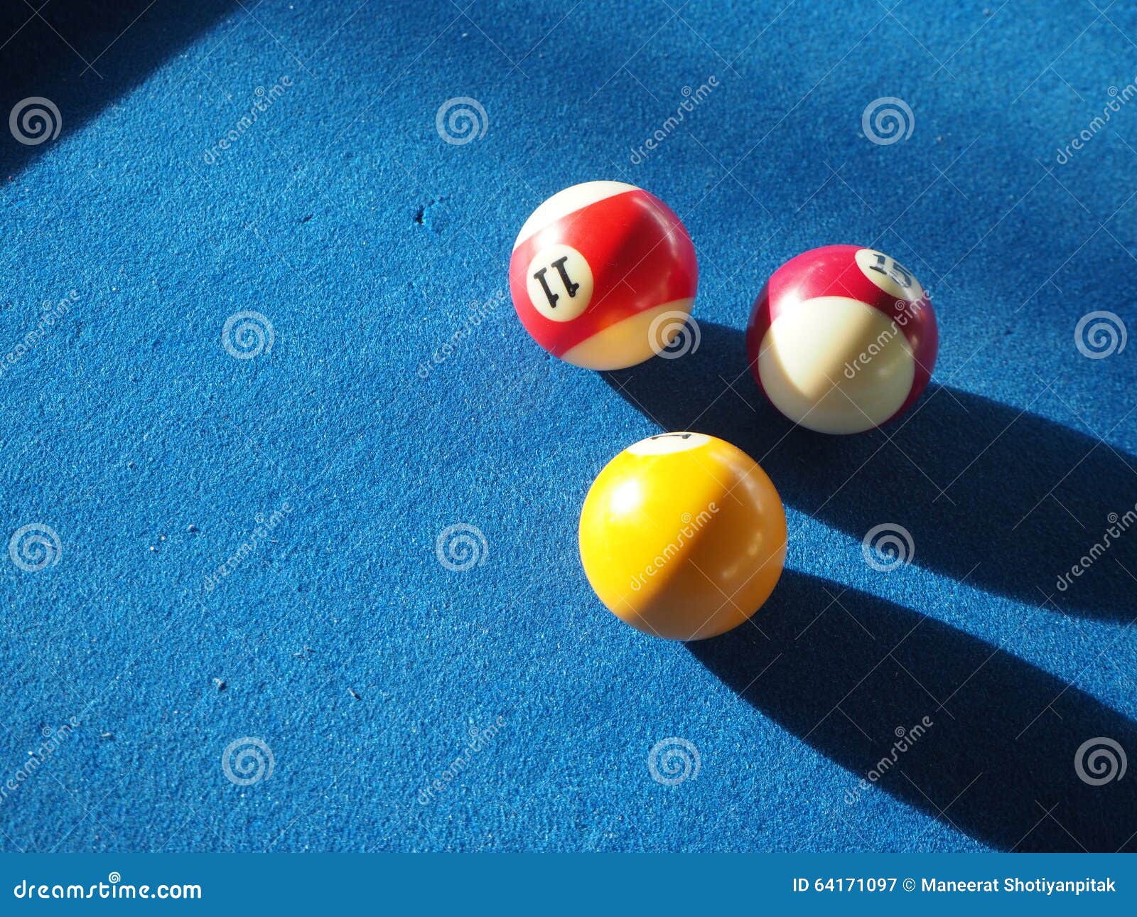 Blue Billiard Table with Colorful Balls, Snooker Bar Stock Image ...