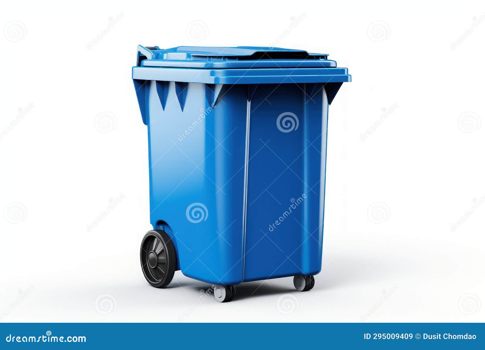 Blue Bin Isolated on White Background. Generative AI Stock Illustration ...