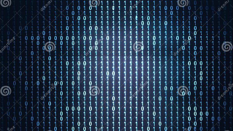 Blue Binary Code Background Digital Technology Pattern Stock Illustration - Illustration of ...
