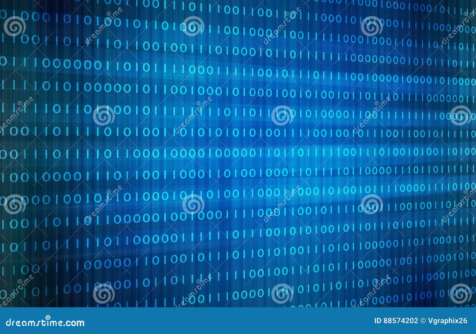 Blue Binary Code Background. Illustration Background Image. Stock ...