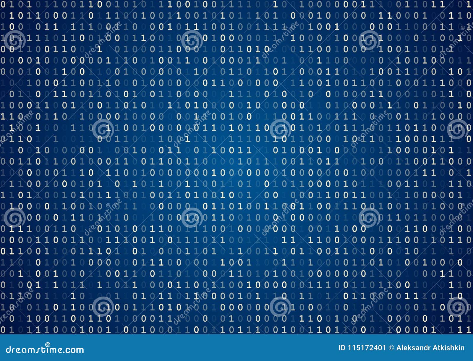 Blue Binary Code Stock Vector Illustration Of Design 115172401
