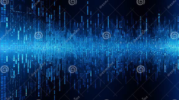Blue Binary Code on Digital Screen Background Stock Illustration ...