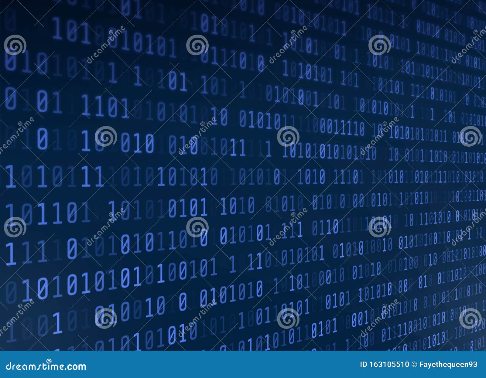 Blue Binary Code Plane with Perspective. Web Site Codes on Computer Monitor. Programming Code ...