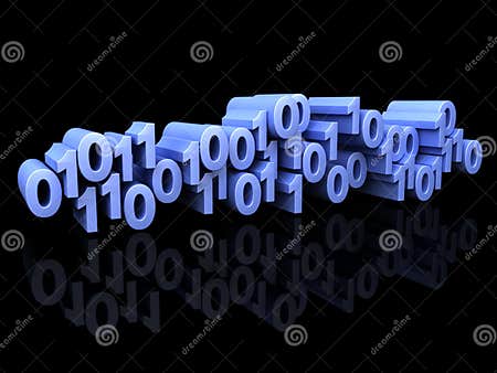 Blue Binary numbers jumble stock illustration. Illustration of binary ...