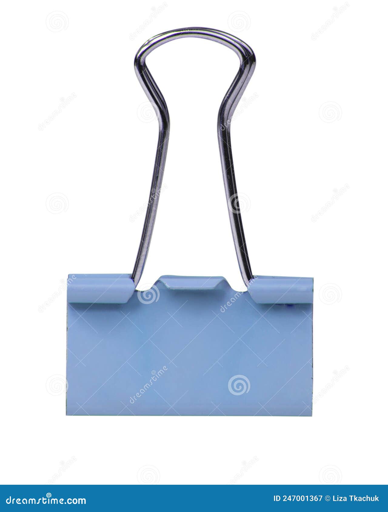 Blue Binder Office Clip Isolated on the White Background Stock Image ...