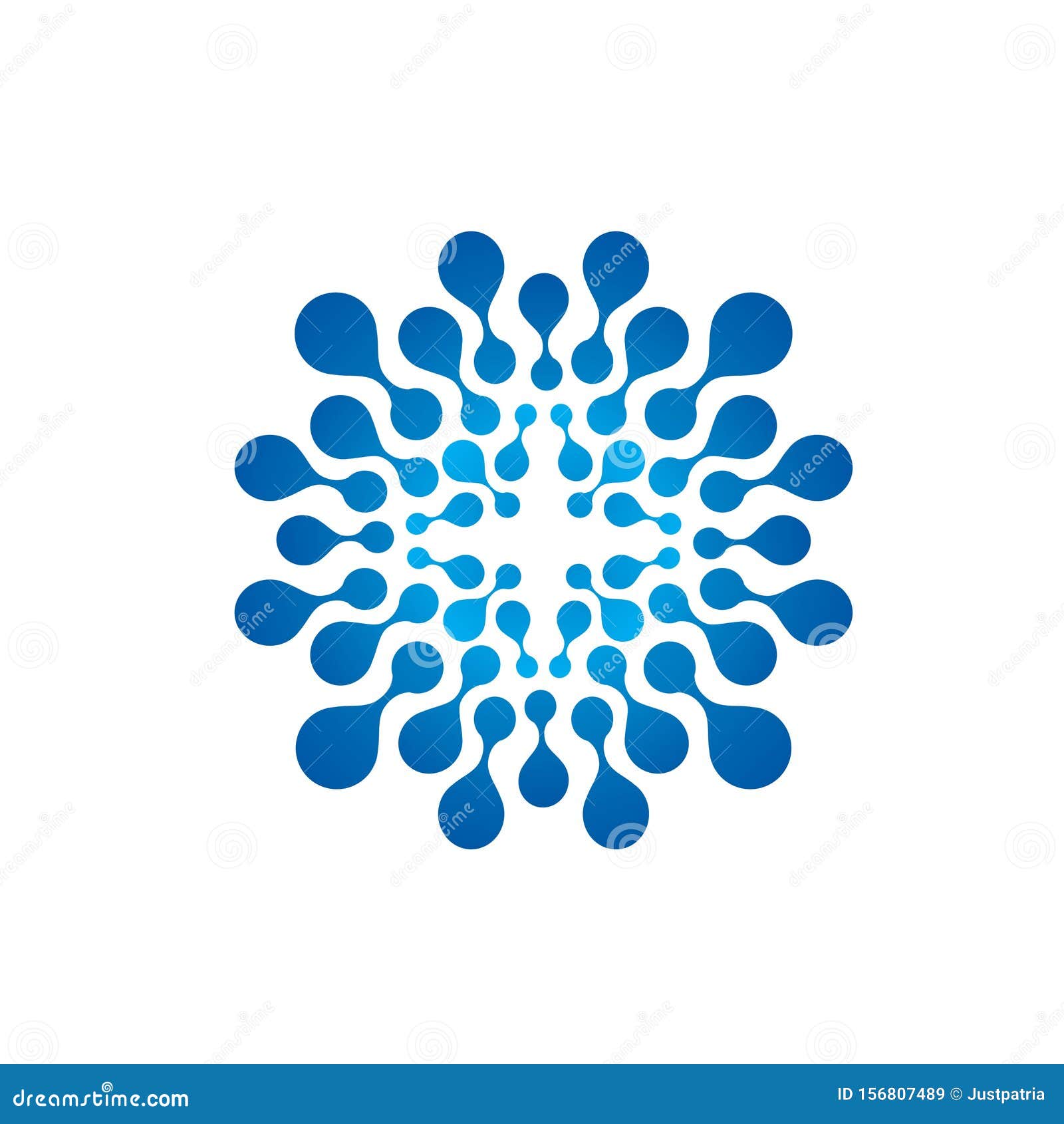 Blue Bio Microscopic Cell Bacteria Logo Design Stock Illustration ...