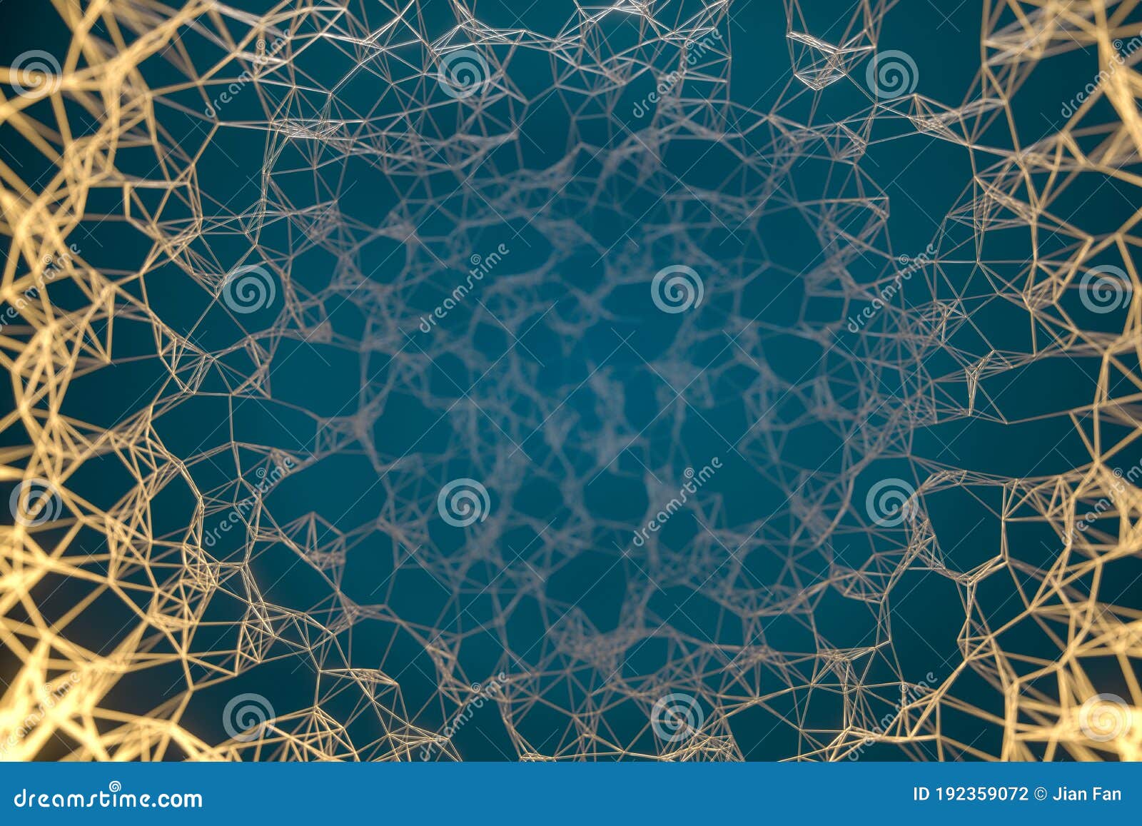 Blue Biology Grid with Connect Constrains, 3d Rendering Stock ...