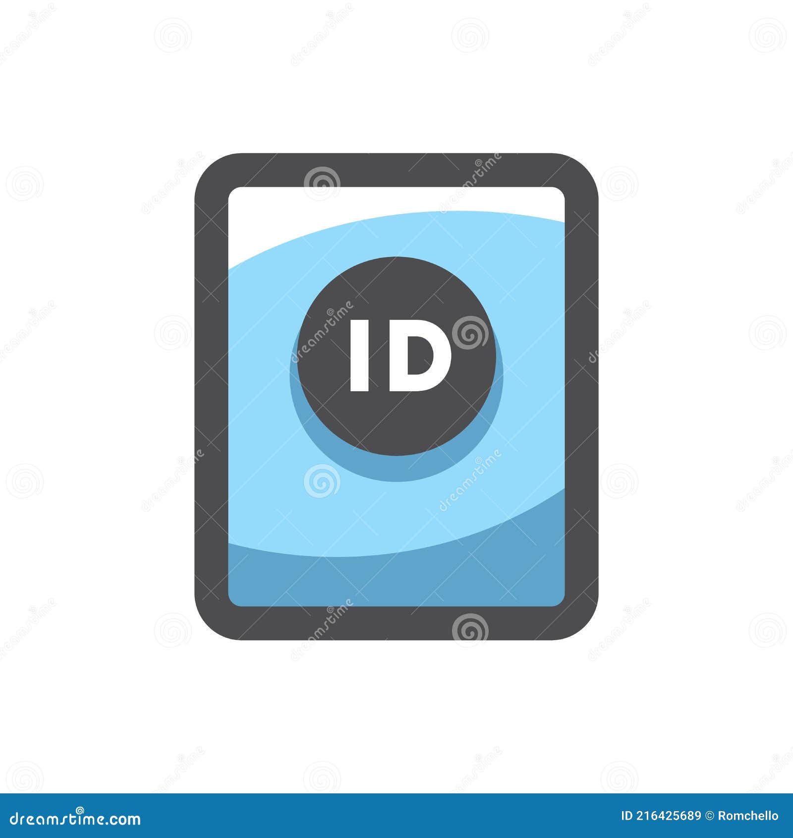 Blue Biometric Passport Vector Icon Cartoon Illustration Stock Vector