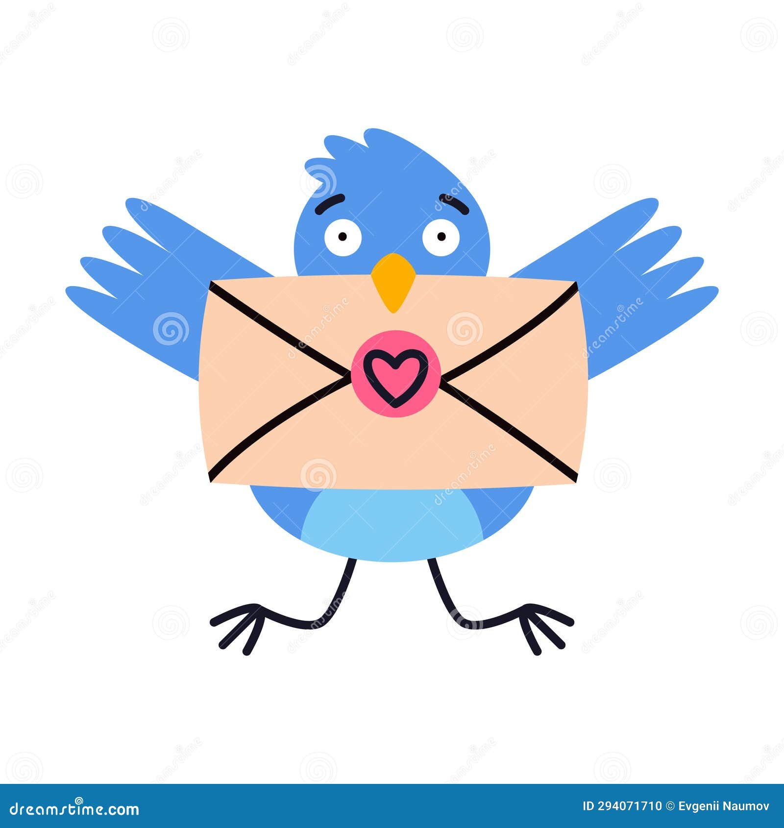 Blue Bird Carry Letter Envelope Flying with Post Vector Illustration ... Blue Bird Carry Letter Envelope Flying with Post Vector Illustration ...