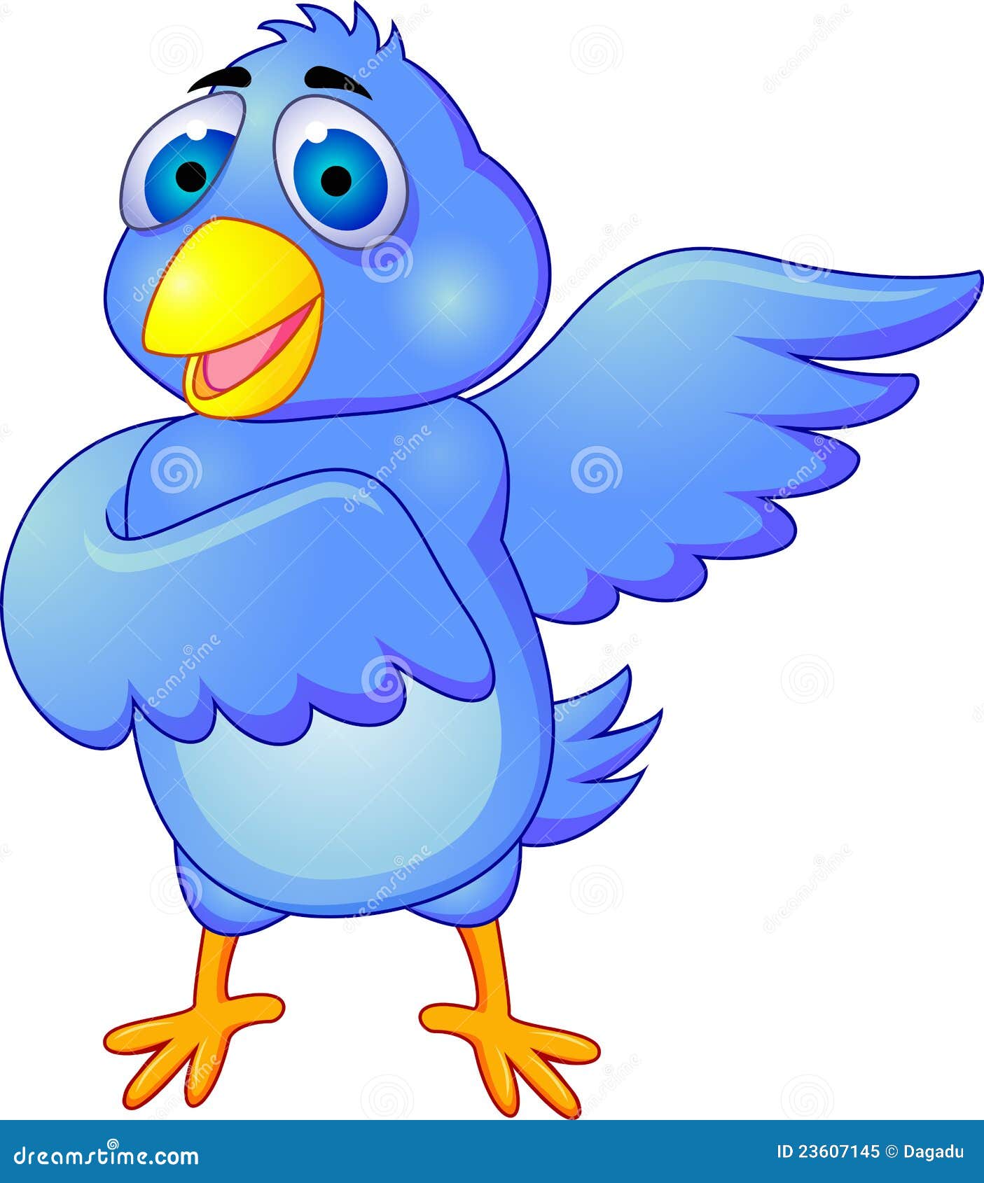 Blue bird cartoon stock vector. Illustration of banner - 23607145