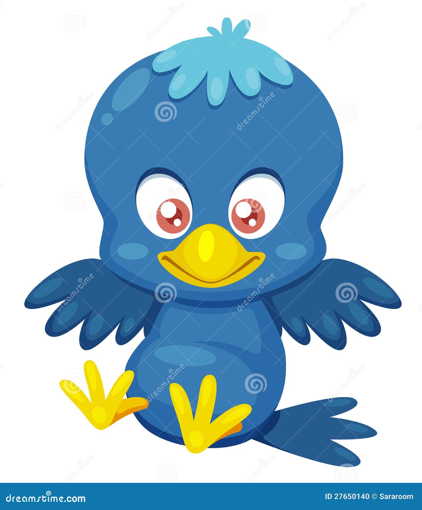 Blue bird cartoon stock vector. Illustration of sitting - 27650140