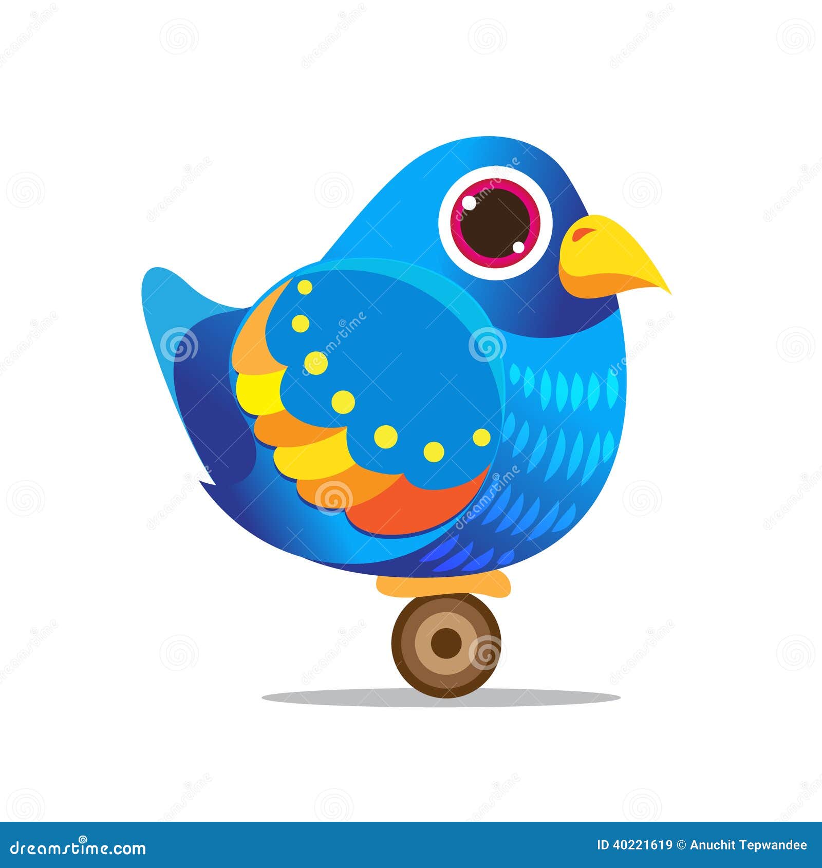 Blue Bird Cute Cartoon Abstract Stock Vector - Illustration of bird ...