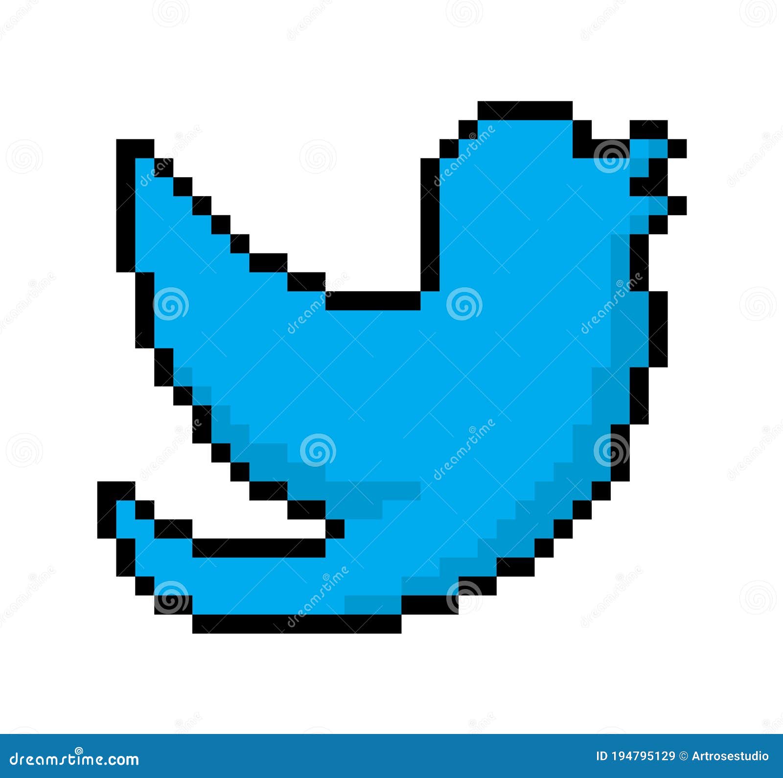 Blue Bird Emoticon Symbol, Pixel Art Design Stock Vector - Illustration ...