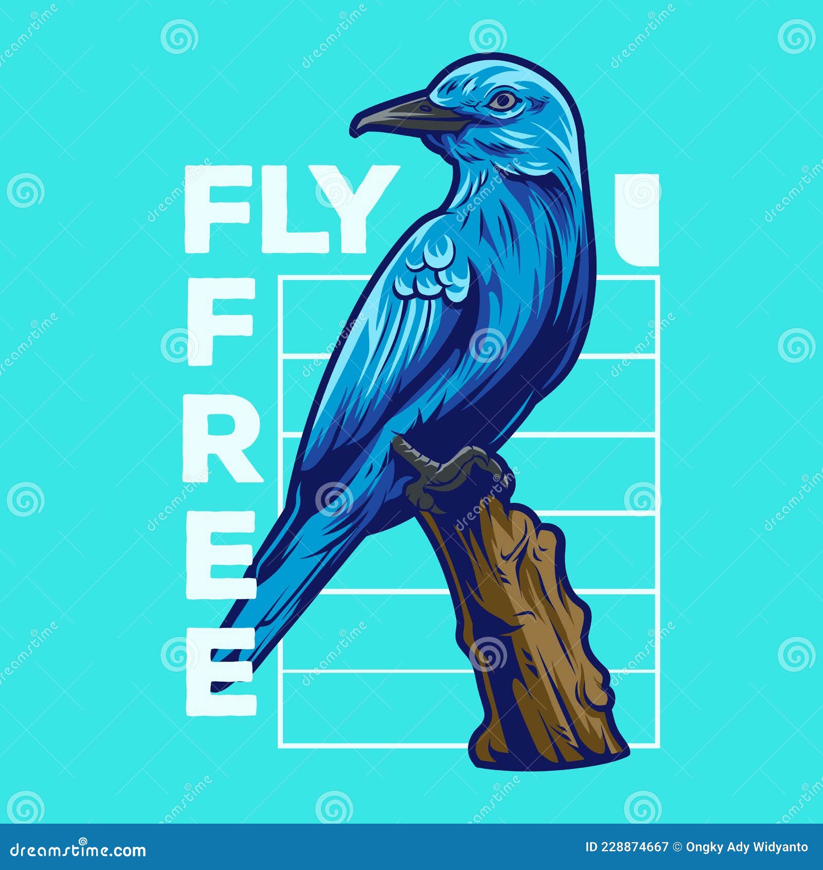 Blue Bird Geometry Vector Illustration Stock Vector - Illustration of ...