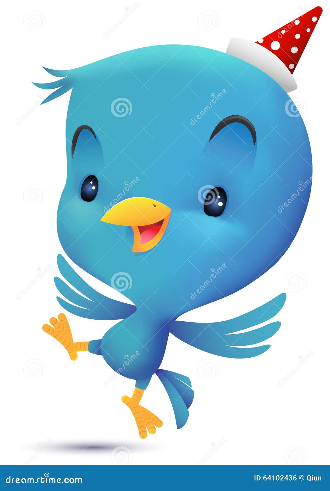 Blue Bird with Hat Do Dancing Stock Vector - Illustration of happy ...