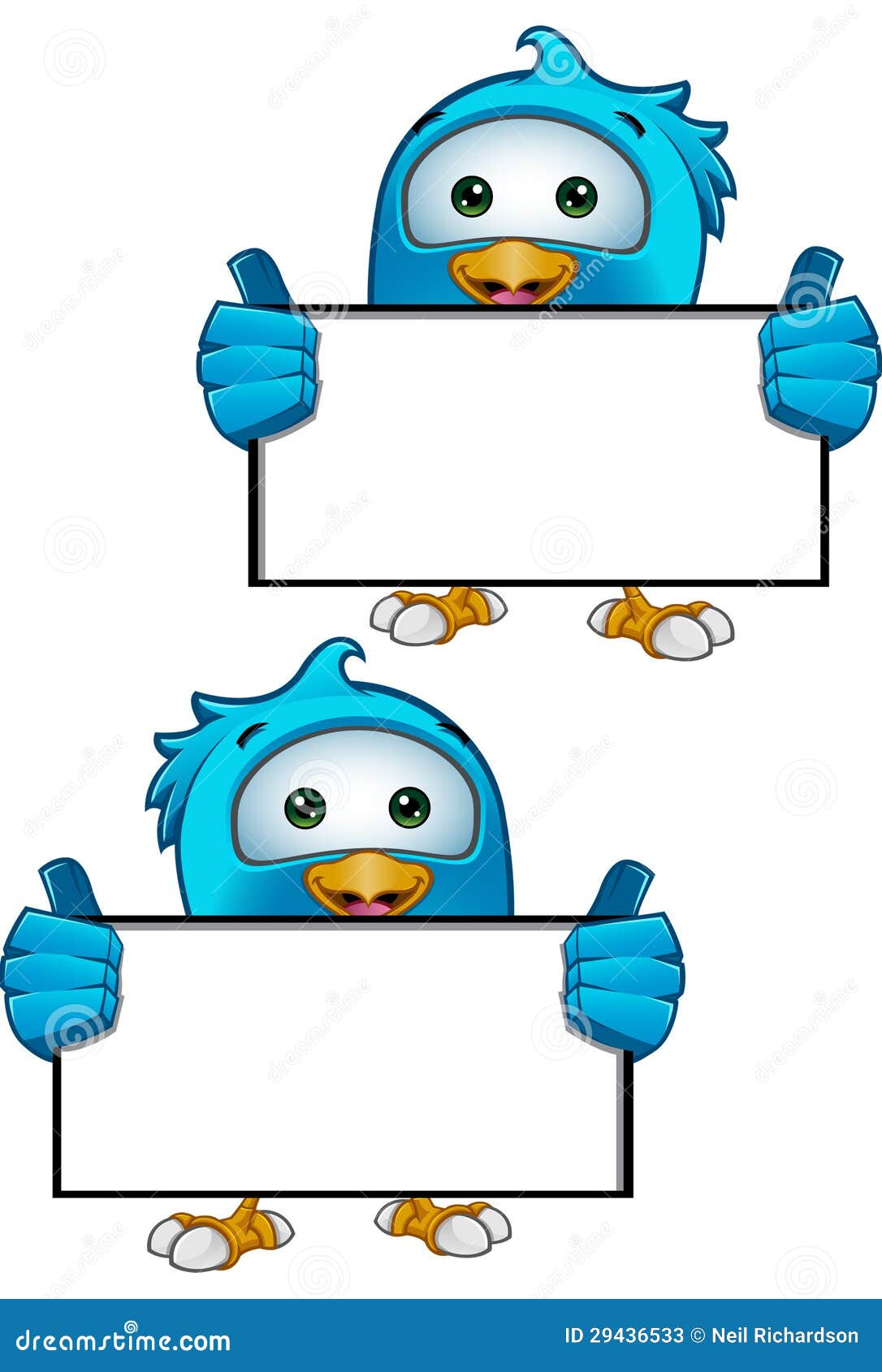Blue Bird - Holding a Blank Sign Stock Vector - Illustration of cute ...