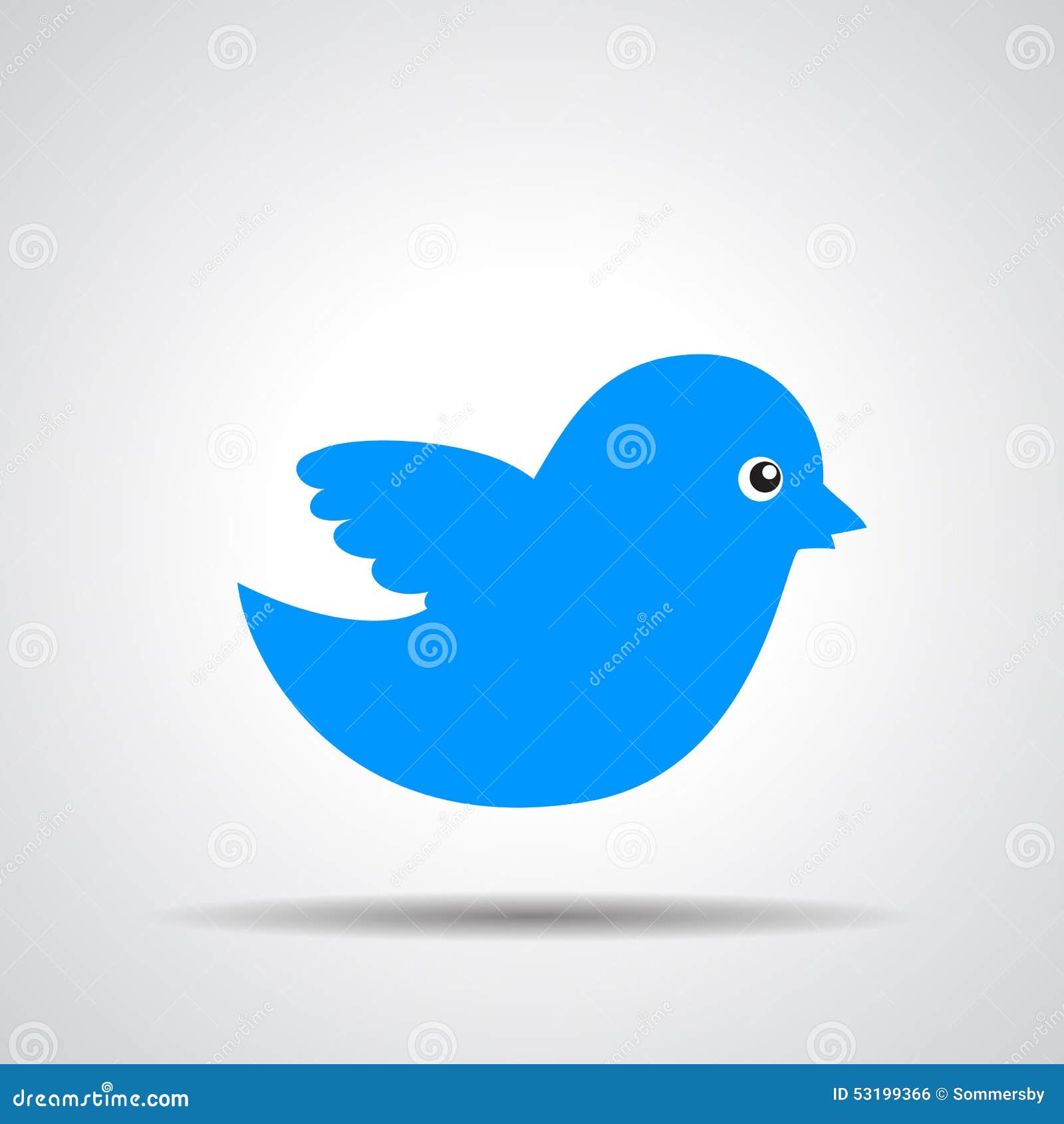 Blue bird icon stock vector. Illustration of concept - 53199366