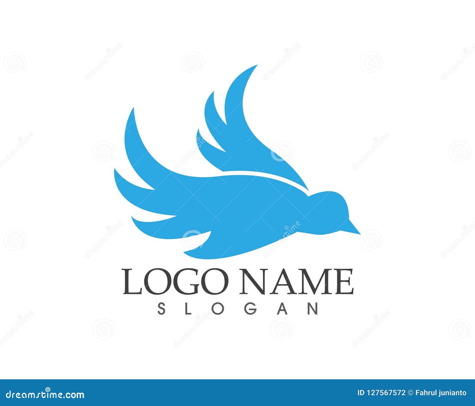 Blue Bird Icon Logo Vector Template Stock Vector - Illustration of ...