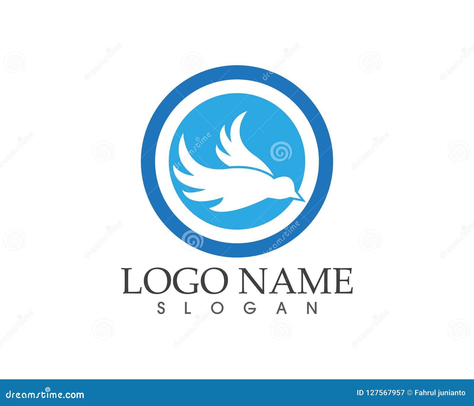 Blue Bird Icon Logo Vector Template Stock Vector - Illustration of sign ...
