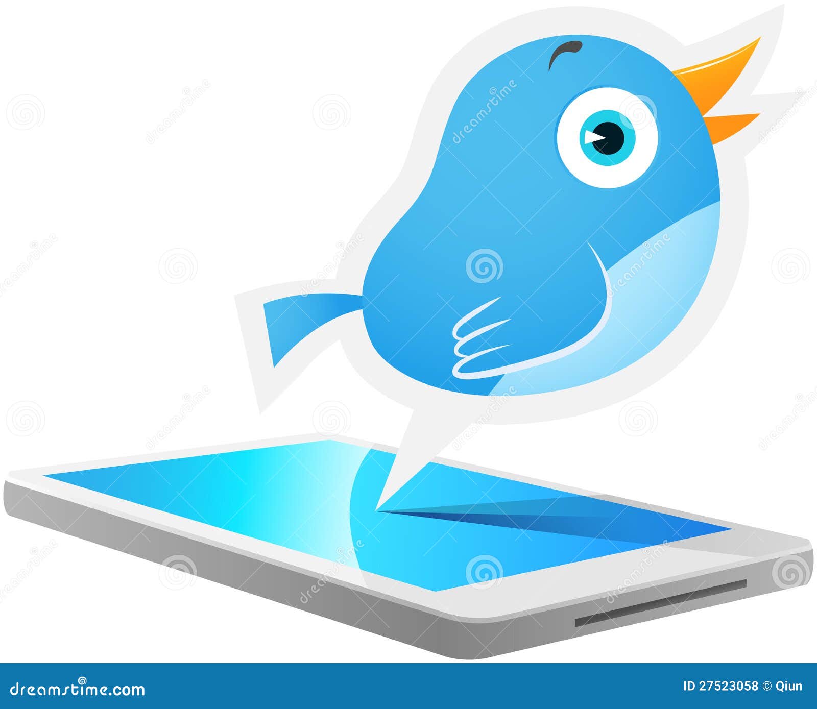 Blue Bird Mobile stock vector. Illustration of smart - 27523058