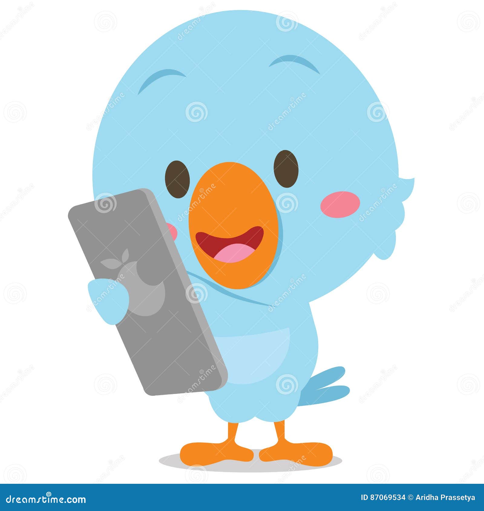Blue Bird with Phone Vector Art Stock Vector - Illustration of icon ...