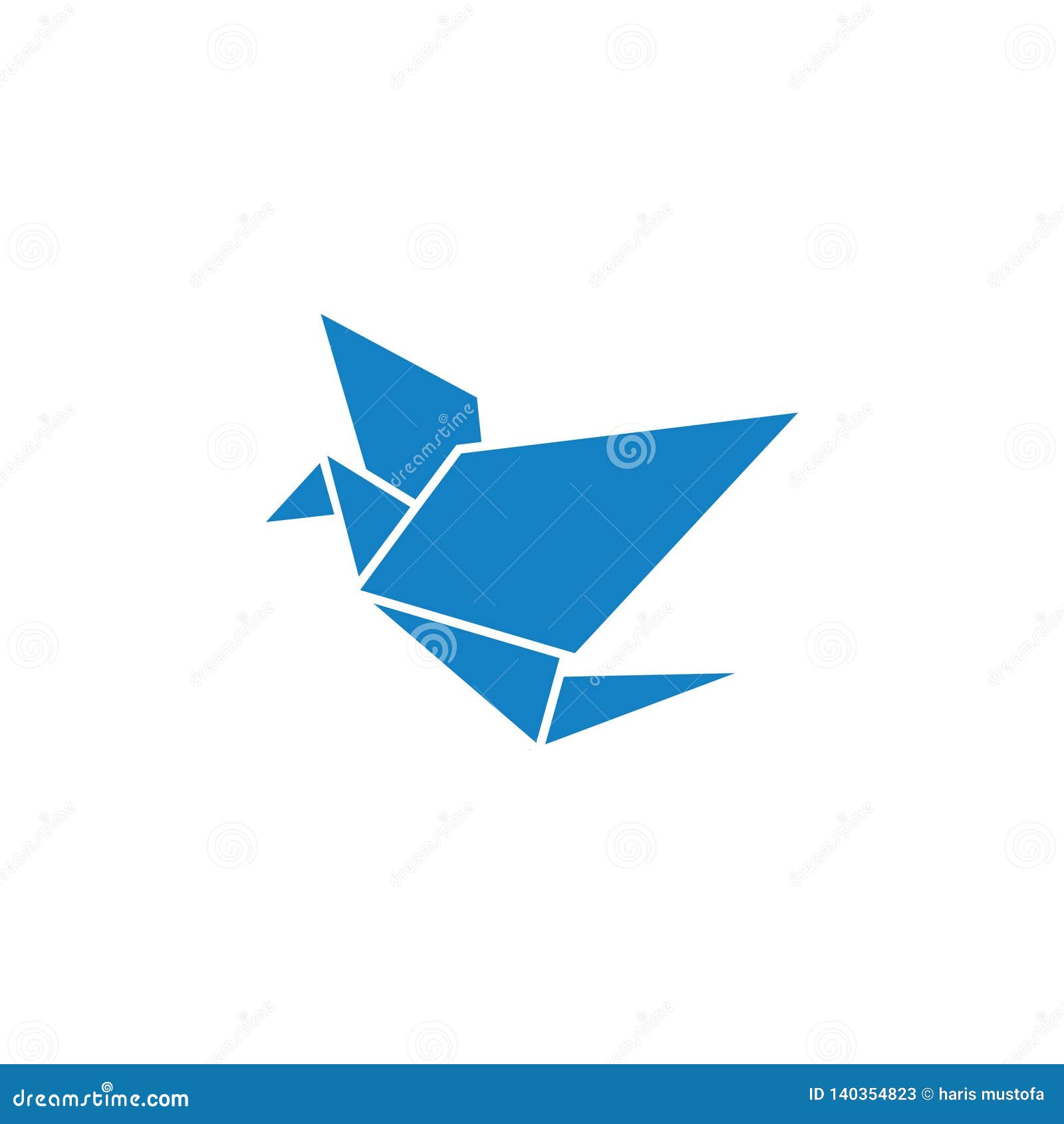 Blue Bird Poly Icon Design Template Vector Isolated Stock Image - Image ...